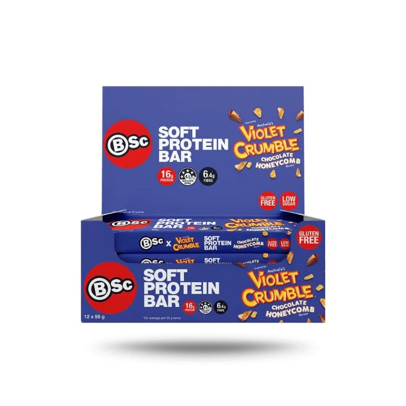 Body Science BSC Violet Crumble Soft Protein Bar 55g - Australian ...