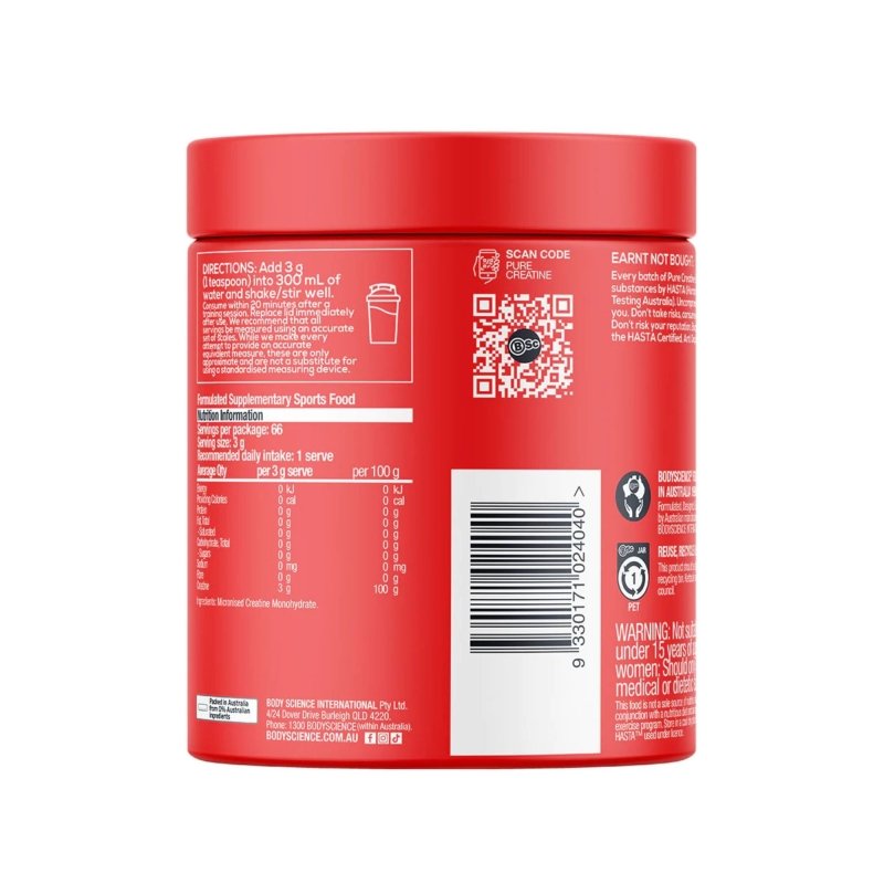 Body Science BSC Pure Creatine - Australian Sports Nutrition